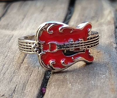 Red Bass Guitar Ring