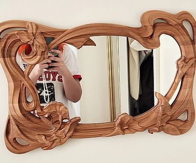 Carved Wood Mirror