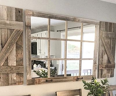 Farmhouse Chic Window Mirror