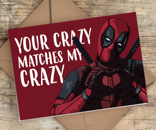 Paper & Party Supplies Valentine card Deadpool sticker. Anniversary ...