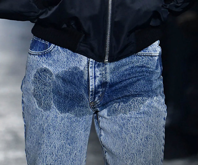 Jordanluca Pee-stained Denim Jeans