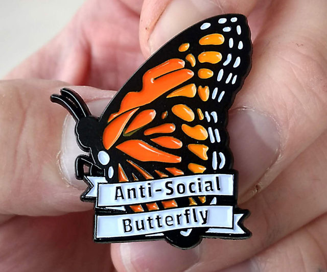 Anti-Social Butterfly Pin