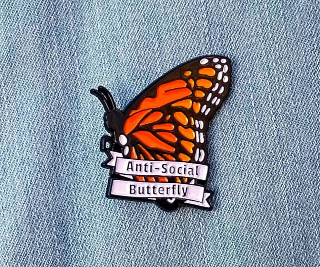 Anti-Social Butterfly Pin