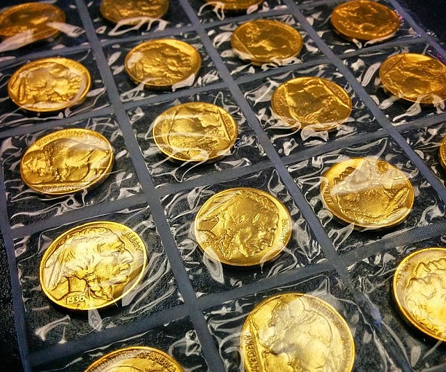 Authentic Gold Plated Buffalo Nickel