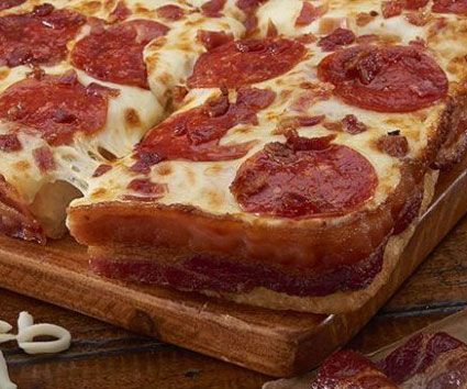 Bacon Crust Wrapped Pizza