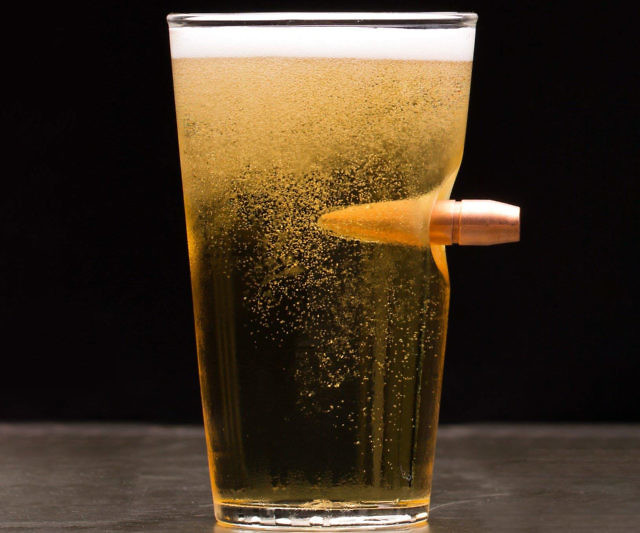 .50 Cal Real Bullet Pint Glass