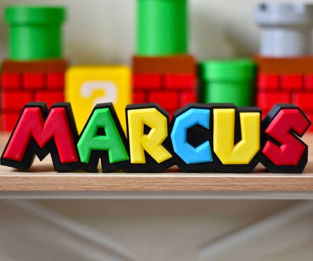 Custom Mario Style Name Plate