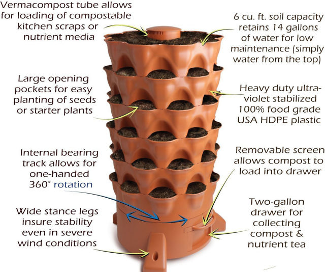 50 Plant Container Garden Tower