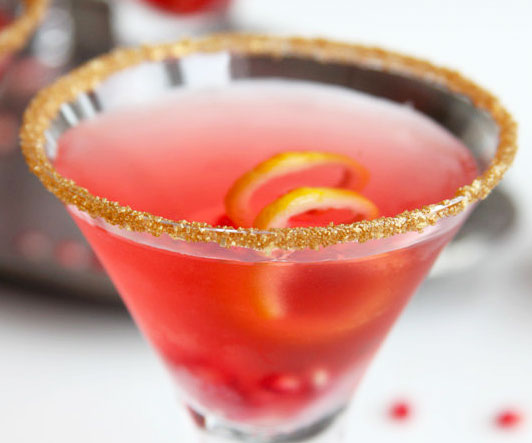 Martini Glass Gold Rim Sugar