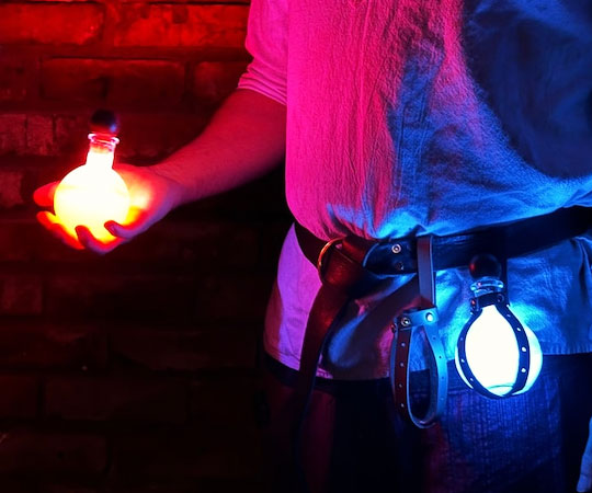 Glowing Light Elixir Potion Bottle
