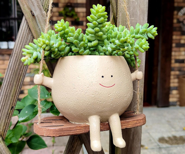 Happy Face Hanging Planter