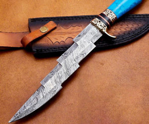 Damascus Double Round Edge Knife