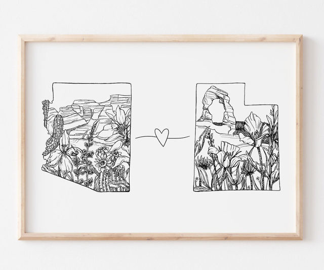 Long Distance Friendship State Print