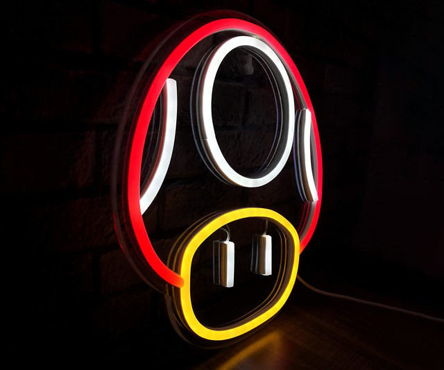 Mario Mushroom Neon Light