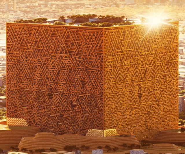 Humor Cube Skyscraper Beijing's Modern Marvels Illuminated: A Night