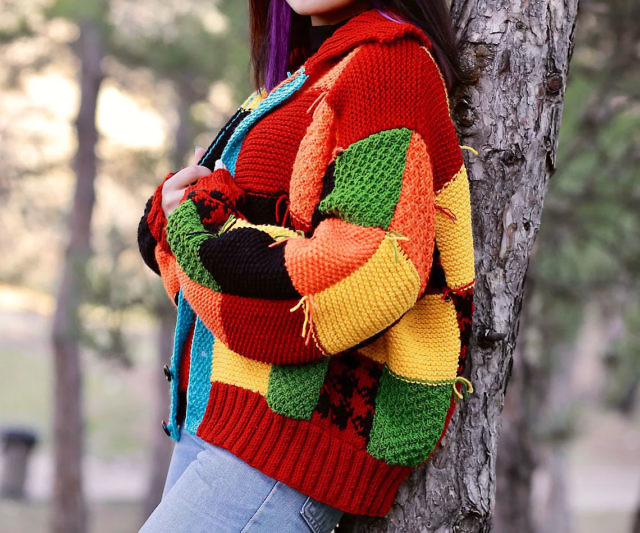 Patchwork Cardigan Sweater
