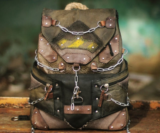 Post Apocalyptic Leather Backpack