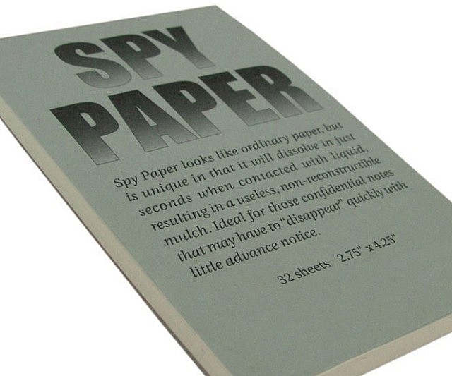 Self-Destructing Spy Paper