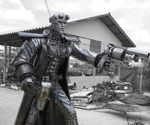 Steampunk Hellboy Statue