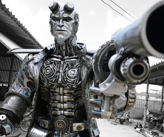 Steampunk Hellboy Statue