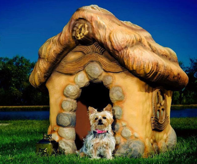 Storybook Style Carved Dog House