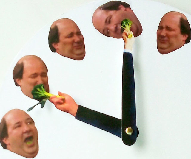 Kevin Eating Broccoli Wall Clock