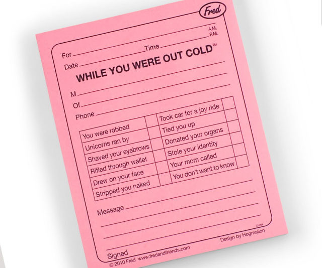 While You Were Out Cold Notes