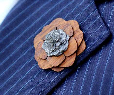 Wooden Lapel Flowers