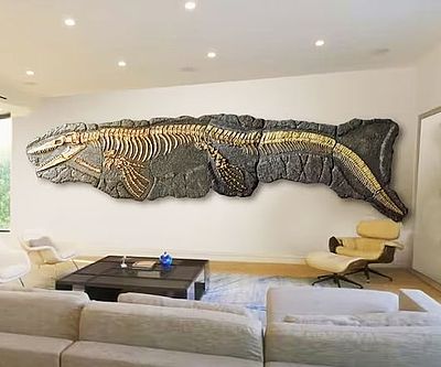Life-Size Mosasaur Skeleton Fossil Replica